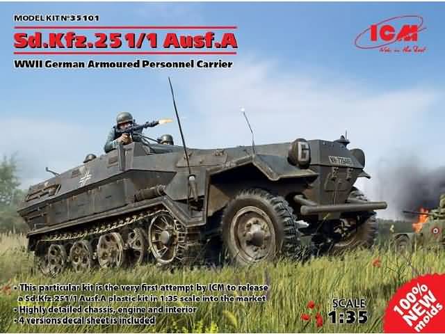 1/35 Sd.Kfz.251/1 Ausf.A WWII German Armoured Personnel Carrier # ICM ...