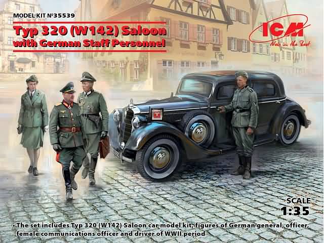 1/35 Typ 320 (W142) Saloon w/German Staff Personnel # ICM-35539 ...