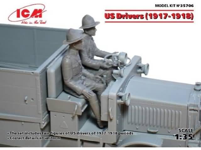 1/35 US Drivers 1917-1918 - 2 figures # ICM 35706 - Modelbouw Krikke