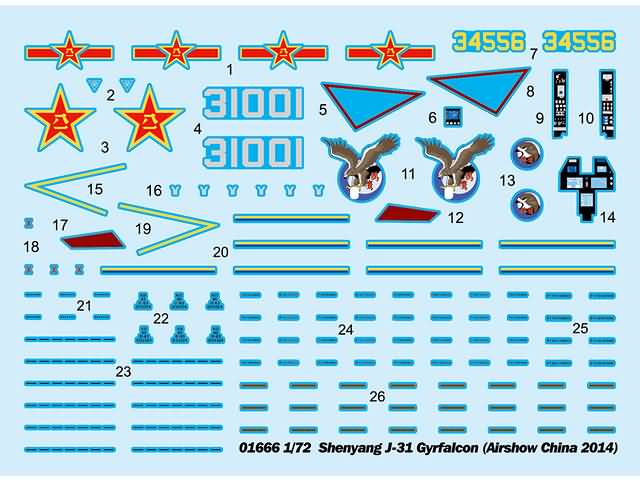 1/72 Shenyang J-31 Gyrfalcon # Trumpeter 01666 - Modelbouw Krikke