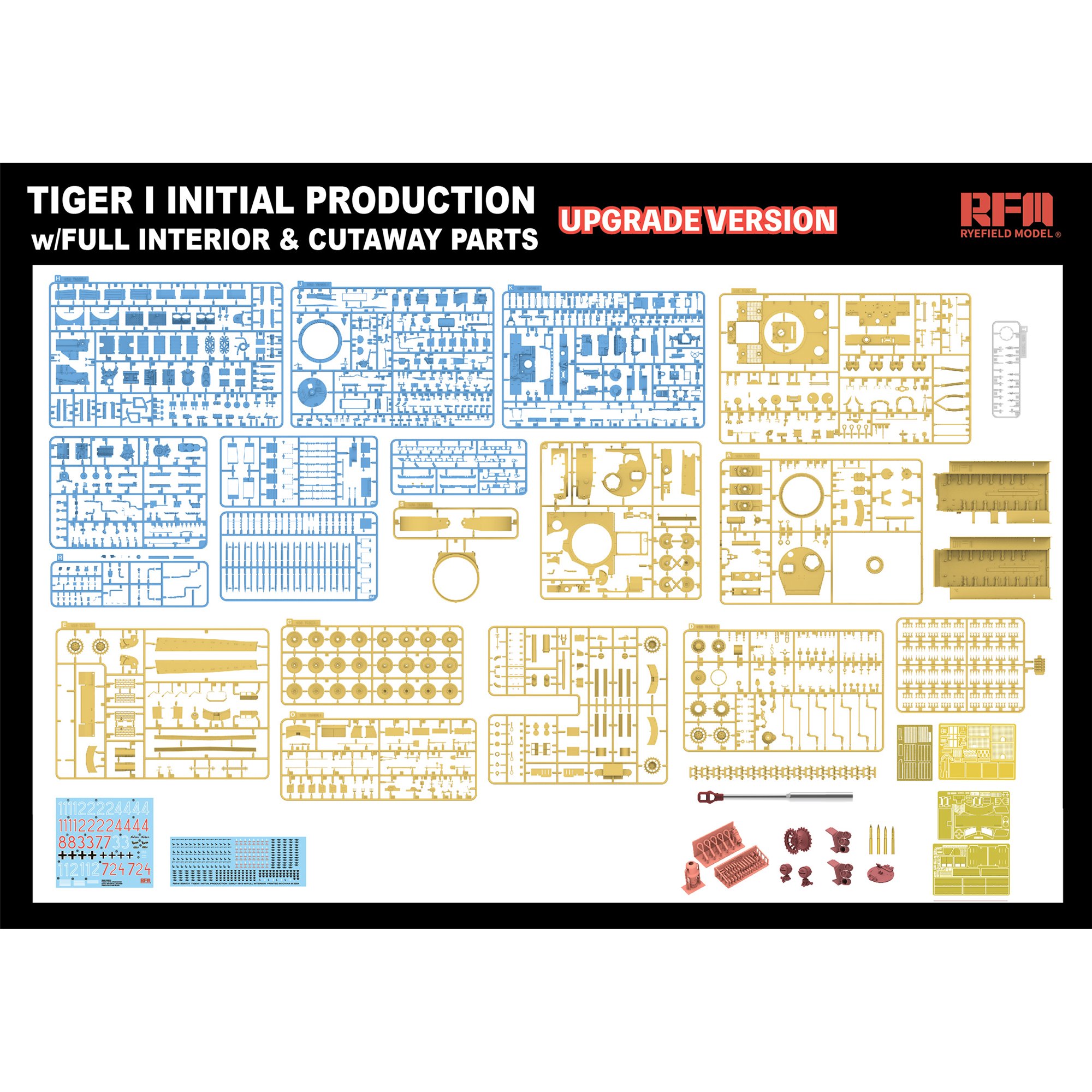1/35 Tiger I Initial Production (Full Interior & Cutaway Parts) Upgrade ...